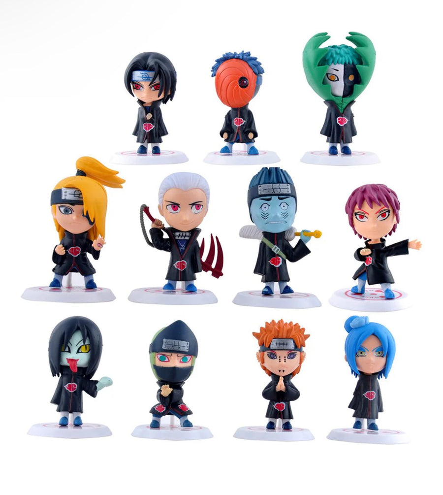 Naruto Akatsuki Members set of 11 Figures white stand [8 CM] – Annieshop